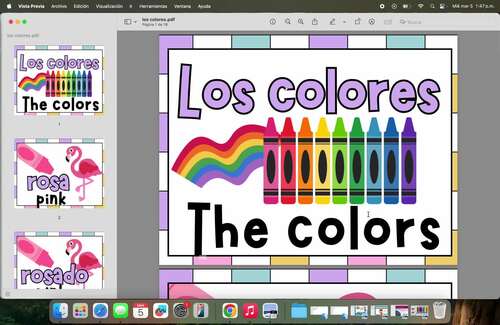 Colors (Los colores) FLASHCARDS- bilingual resource (SPANISH/ENGLISH) ESL