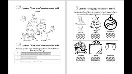 Core French Countdown to Christmas Vacation Activity Booklet Grade 1-9 ...
