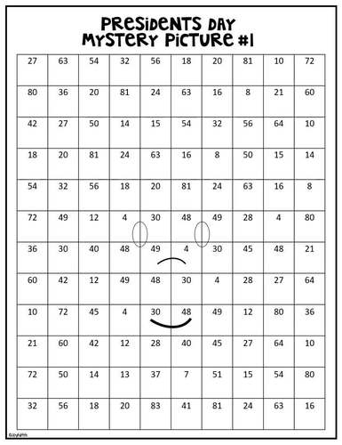 Presidents Day Math Mystery Pictures | Multiplication facts | Color by ...