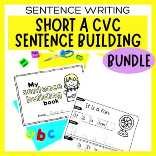 Short A Decodable Sentence Building Booklet Bundle | CVC Words | TPT