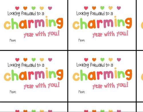 Charm Bracelet (Wristbands) Beginning of Year Gift Tag- Looking forward ...