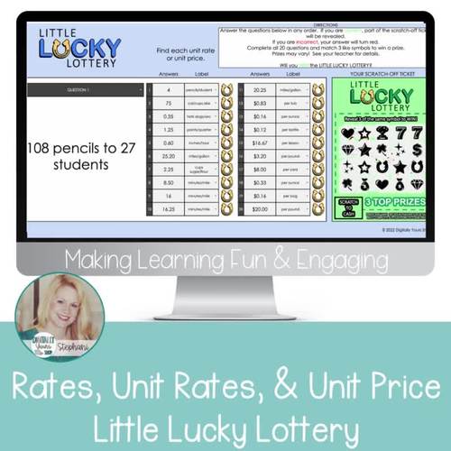 Rate, Unit Rate, & Unit Price Digital Resource Self-Checking 6th & 7th ...