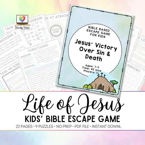 Life of Jesus Christ Escape Room for Kids pdf. 29001 by Jessica Bailey