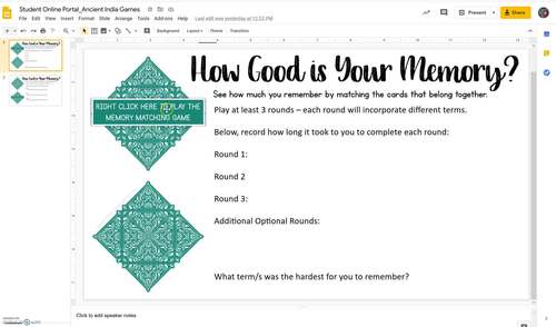 Ancient India Memory Game and Flashcards {Harappa, Maurya, Gupta}