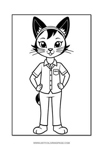 Coloring Page Cat Vol 8: For Kids Children Sheets Cat at Work | TPT
