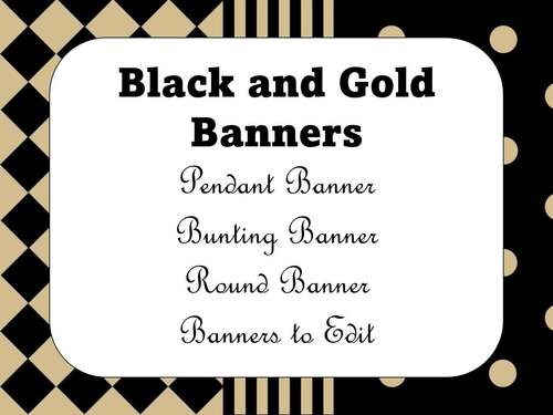 Black and Gold Classroom Banners and Accents by DeMolls Divine Designs