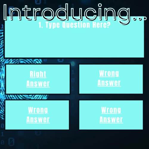 Editable Forensics Science Game Template – 25 Questions - Any Content