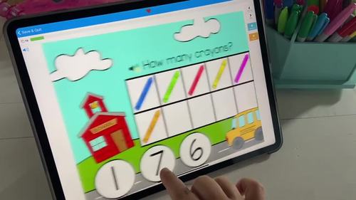 Back to School Counting Boom Cards | Distance Learning by Pre-K Tweets