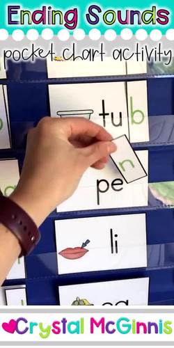 DOLLAR DEAL! Ending Sounds Pocket Chart Center (CVC Words) by Crystal ...