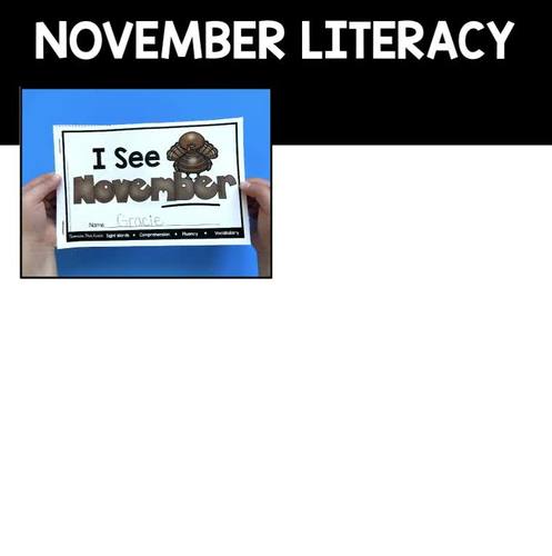 I Can See November Literacy Unit Pre-K Kindergarten Reading Unit ...