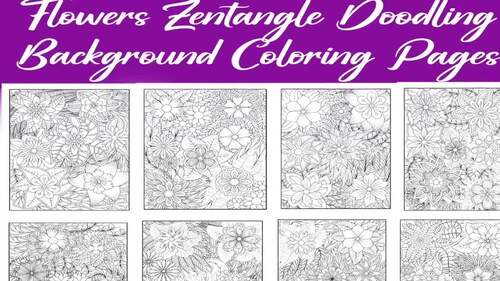 30 Zen Tangle Stress Relief Coloring Pages | 30 Flowers Doodle Coloring ...