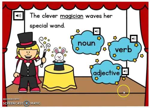 Boom Cards™ Magic Fun with Nouns Verbs and Adjectives by Leigh's Library