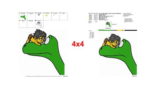 Cute cartoon caveman baby and dinosaur best friends embroidery designs ...