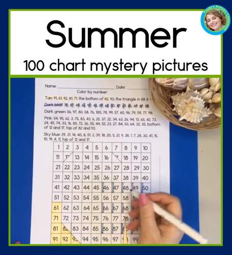 Summer Beach 100s Chart | Hundreds Charts | 100 Chart Mystery Pictures