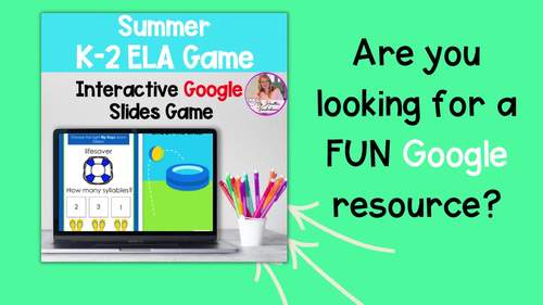 K-2 ELA Google Slides Game Literacy Activity Summer Themed by Fiddleheads