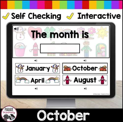 DIGITAL CALENDAR - October - Morning Meeting - Circle Time - Boom Cards