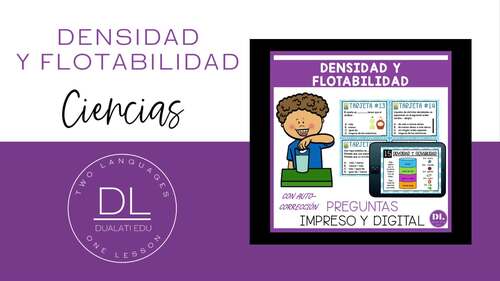 Densidad y Flotabilidad Tarjetas de Trabajo | Density and Buoyancy Spanish