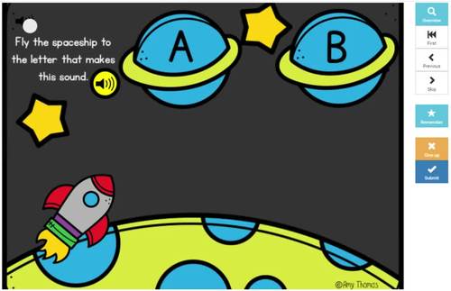 Capital Letter Sounds with Spaceships l Interactive Boom Cards™ | TPT