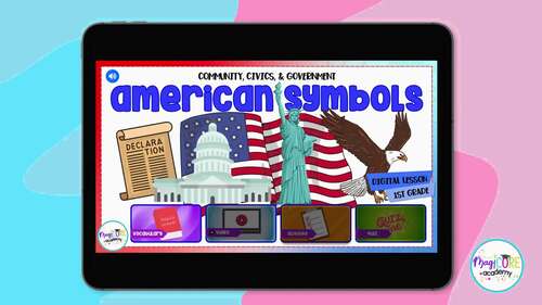 American Symbols Digital Activity Social Studies Lesson 1st Grade ...