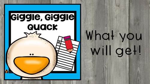 Giggle Giggle Quack Book Companion by Robin Wilson First Grade Love
