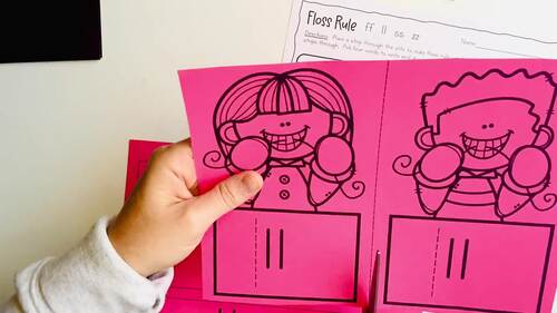 Floss Rule Reading Strips Activity ff, ll, ss, zz by Kiddie Concepts
