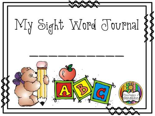 Sight Word Journal by Preschoolers and Sunshine | TPT