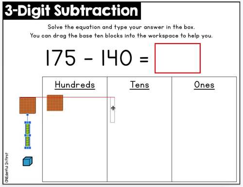 3-Digit Subtraction for Google Slides (Differentiated) by ONEderful In ...