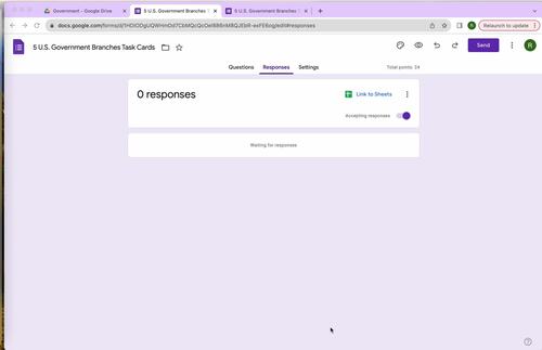 Government Three Branches Google Digital Task Cards Activity No Prep ...