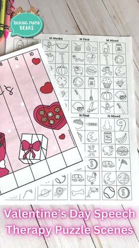 Valentine’s Day Speech Therapy Articulation Puzzles by Talking Mama Bears