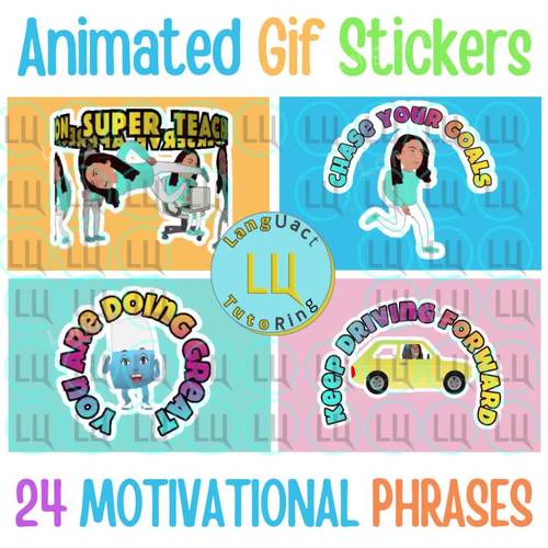 Clipart motivational digital stickers Distance learning | TPT