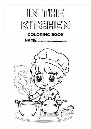 In the kitchen coloring book by Gii3on | TPT