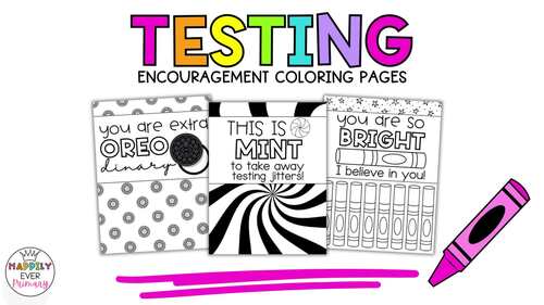 State Testing Encouragement Coloring Pages | Positive Affirmations