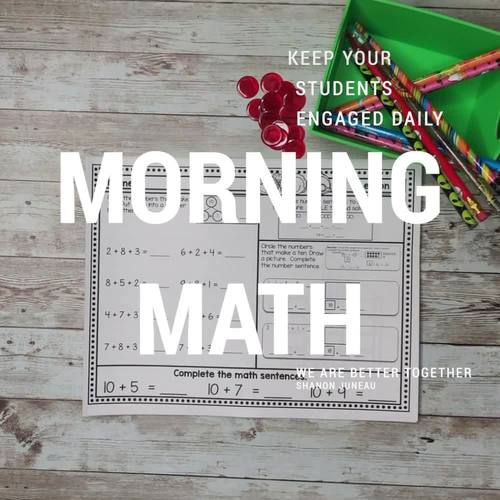 Daily Math Review 1st Grade Morning Work October Spiral Intervention Packet