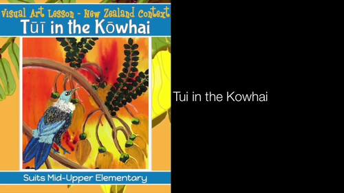 Birds in Trees Art project TUI in the KOWHAI Biomes lesson 3rd - 6th grade