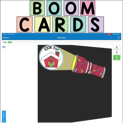 Boom Cards CHRISTMAS I Spy Using Flashlight by Unstoppable Learning