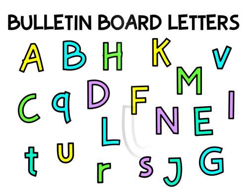 Bright Bulletin Board Letters, Editable Colorful Large Alphabet Letters ...