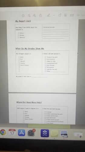 Report Card Reflection + Semester 2 Goal Setting | Student Self ...