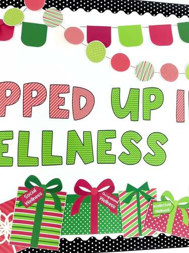 Christmas Health Bulletin Board | Wrapped Up In Wellness | TPT