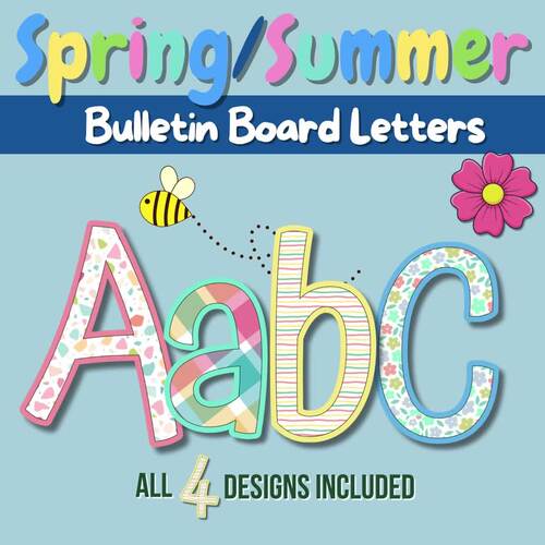 Spring & Summer Bulletin Board Letters | Printable Alphabet Set ...