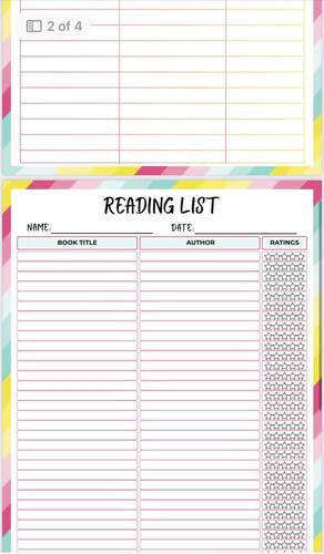 Teen Reading Log & Book Review Templates | Reading Tracker & Book Log
