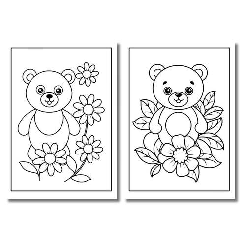 Cute Bear Coloring Pages, Coloring Sheets, Preschool, Worksheets
