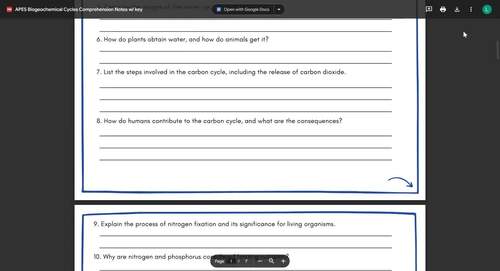 AP Environmental Science Bozeman Worksheets Unit 1 Bundle APES Curriculum