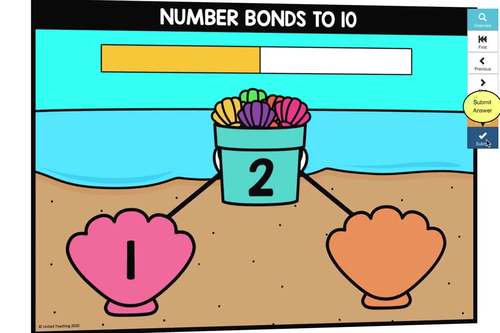 Number Bonds to 10 Boom Cards (Summer) by United Teaching | TPT