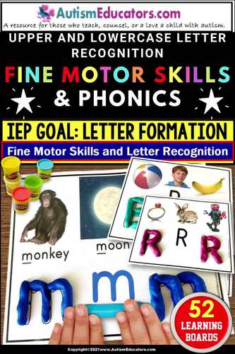 Fine Motor Skills | Letter Recognition Learning Boards for Special ...