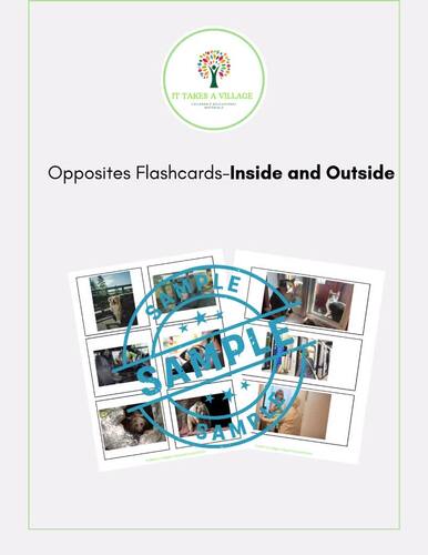 Opposites Flashcards-open and closed, matching word to picture and sorting