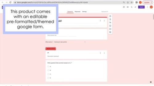 Crab Craft - End of Year Activity - Editable Google Form for Content