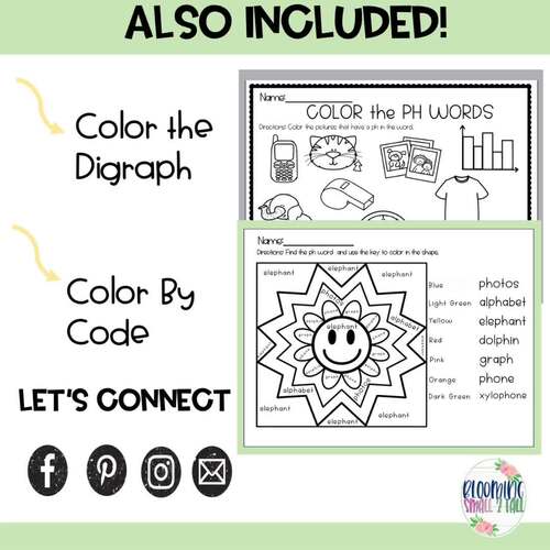 Digraph PH Writing Task Cards Science of Reading Activities 1st 3rd Grade
