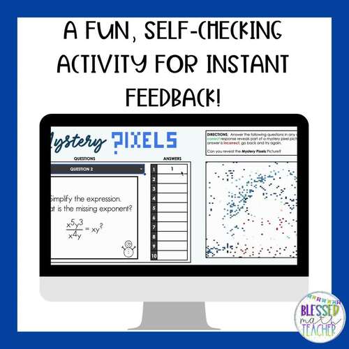 Laws of Exponents Quotient Rule Digital Activity & Worksheet - Algebra ...