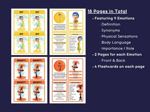 Inside Out 2 Emotion Flashcards | Feeling Cards | Inside Out Classroom ...