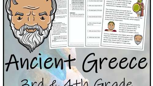 Ancient Greece Close Reading Comprehension Activity | 3rd Grade & 4th Grade
